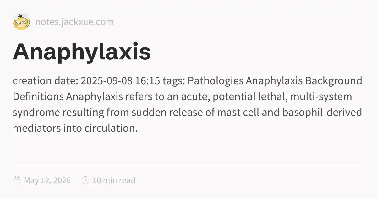 Anaphylaxis